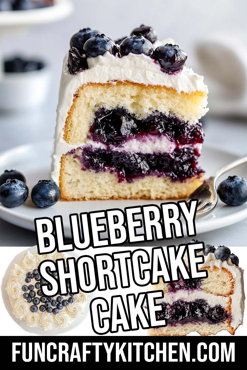 Blissful Blueberry Shortcake Cake - FunCraftyKitchen