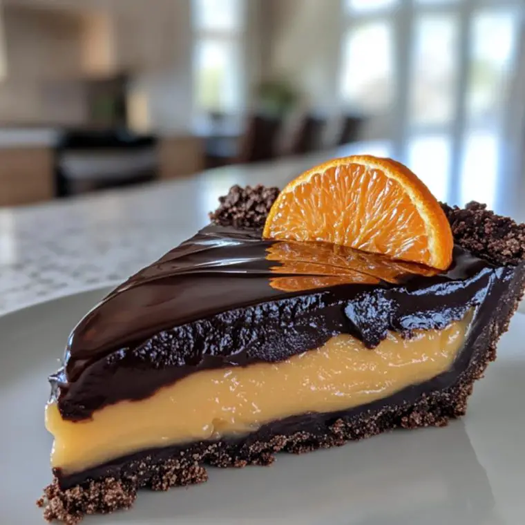 Creamy Chocolate Orange Pie - FunCraftyKitchen