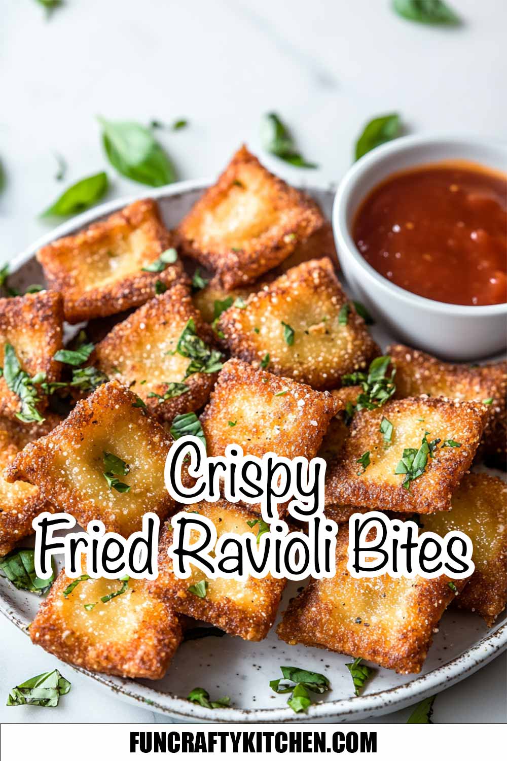 Crispy Fried Ravioli Bites - FunCraftyKitchen