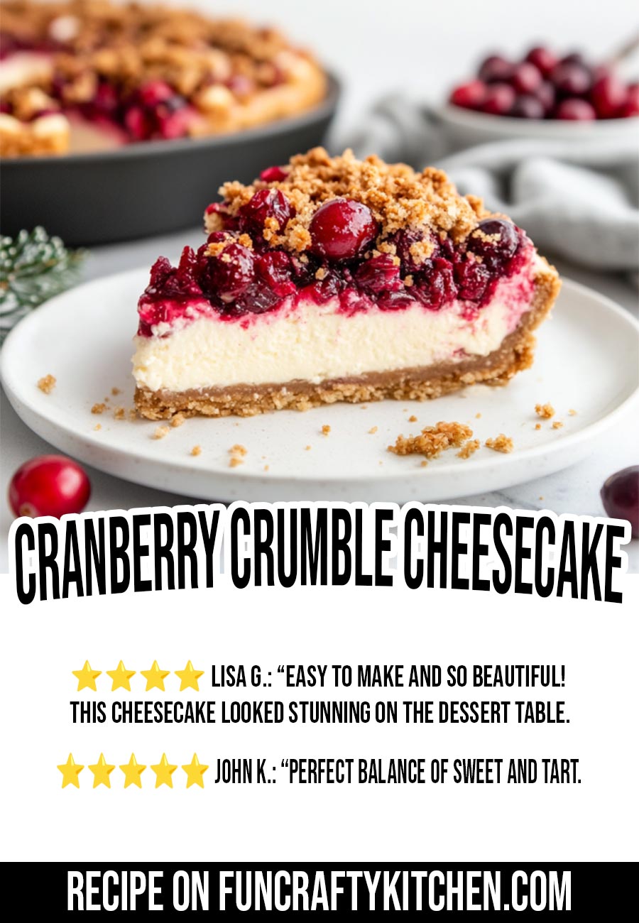 Cranberry Crumble Cheesecake - FunCraftyKitchen