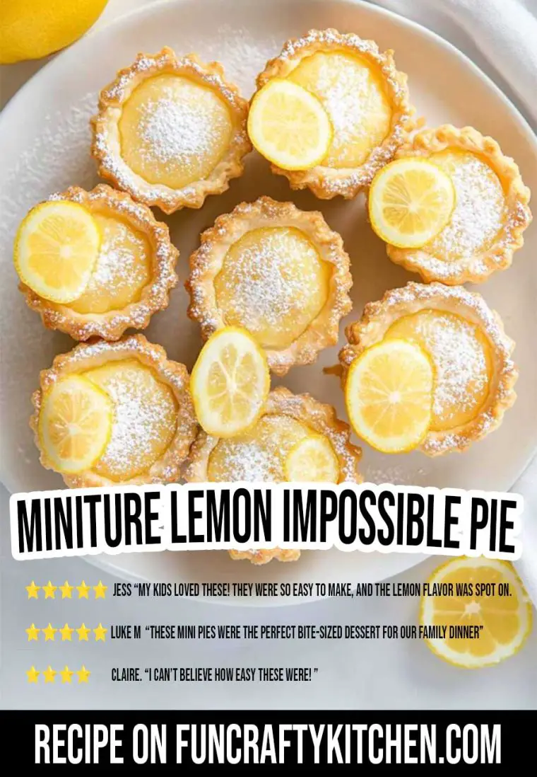Miniture Lemon Impossible Pie - FunCraftyKitchen