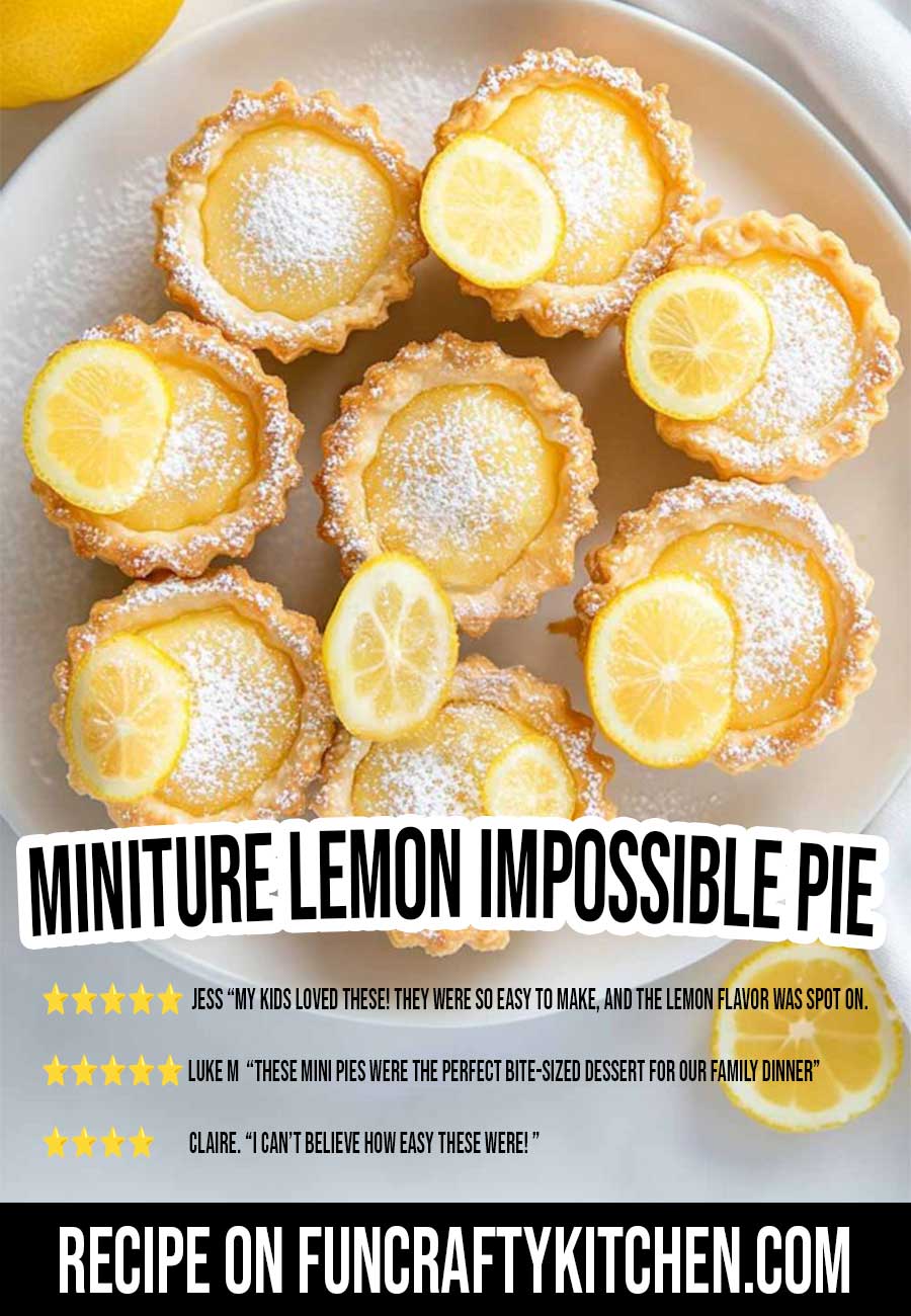 Miniture Lemon Impossible Pie - FunCraftyKitchen