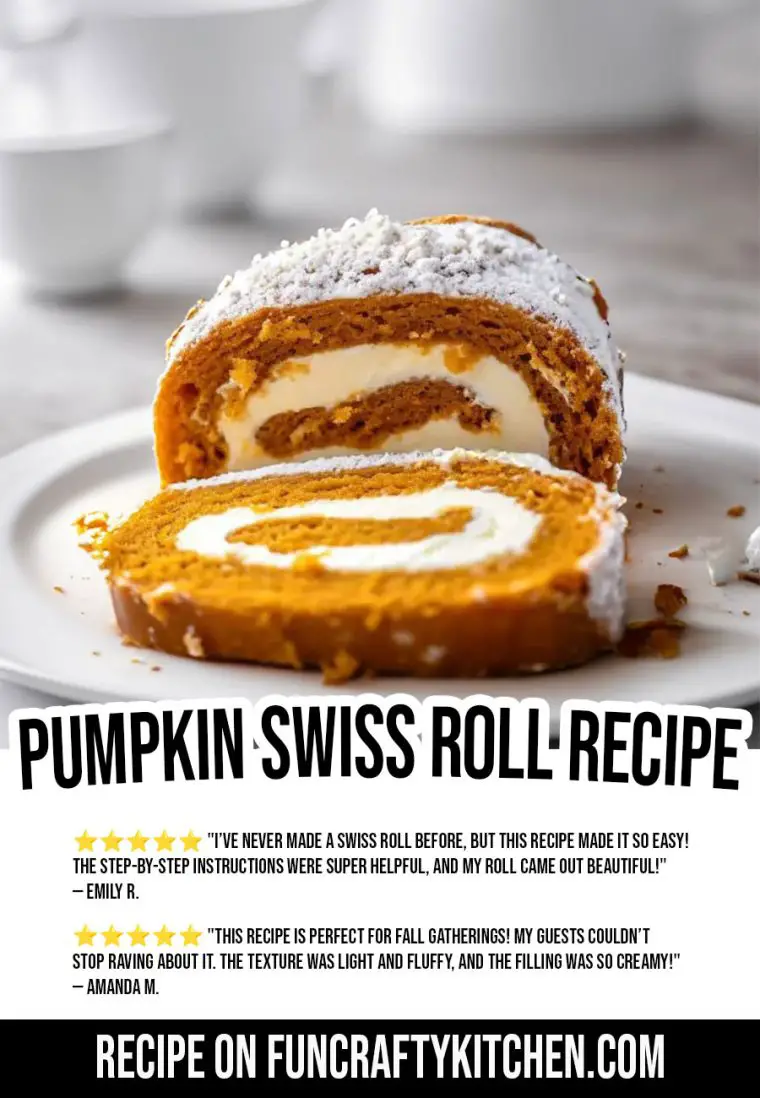 Pumpkin Swiss Roll Recipe - FunCraftyKitchen