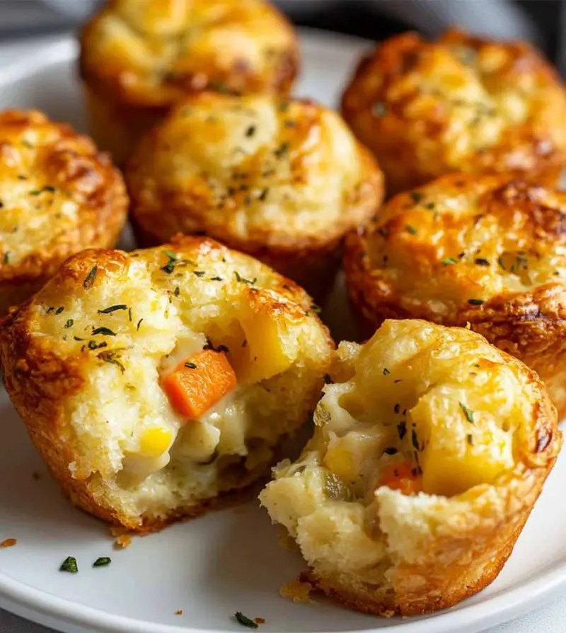 Mini Pot Pie Muffins - FunCraftyKitchen