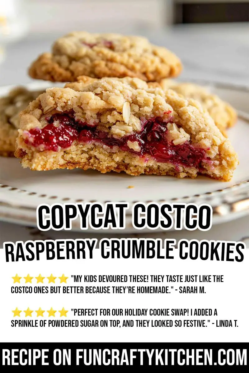 Copycat Costco Raspberry Crumble Cookies - FunCraftyKitchen