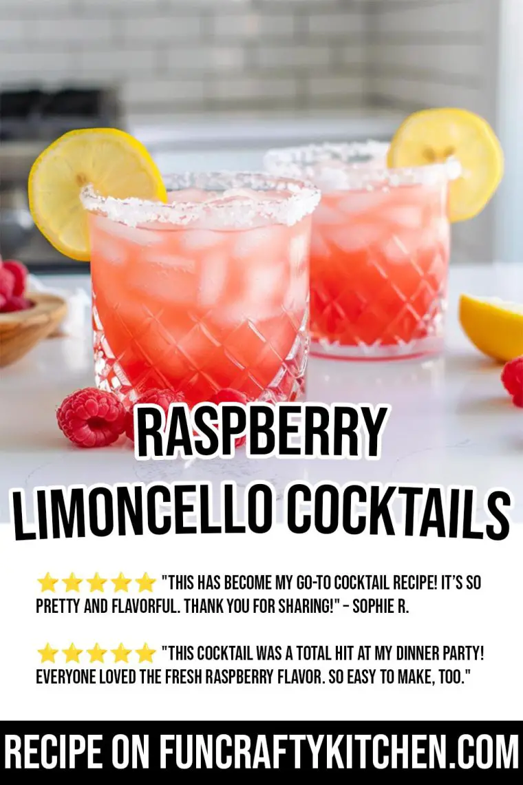 Raspberry Limoncello Cocktails - FunCraftyKitchen