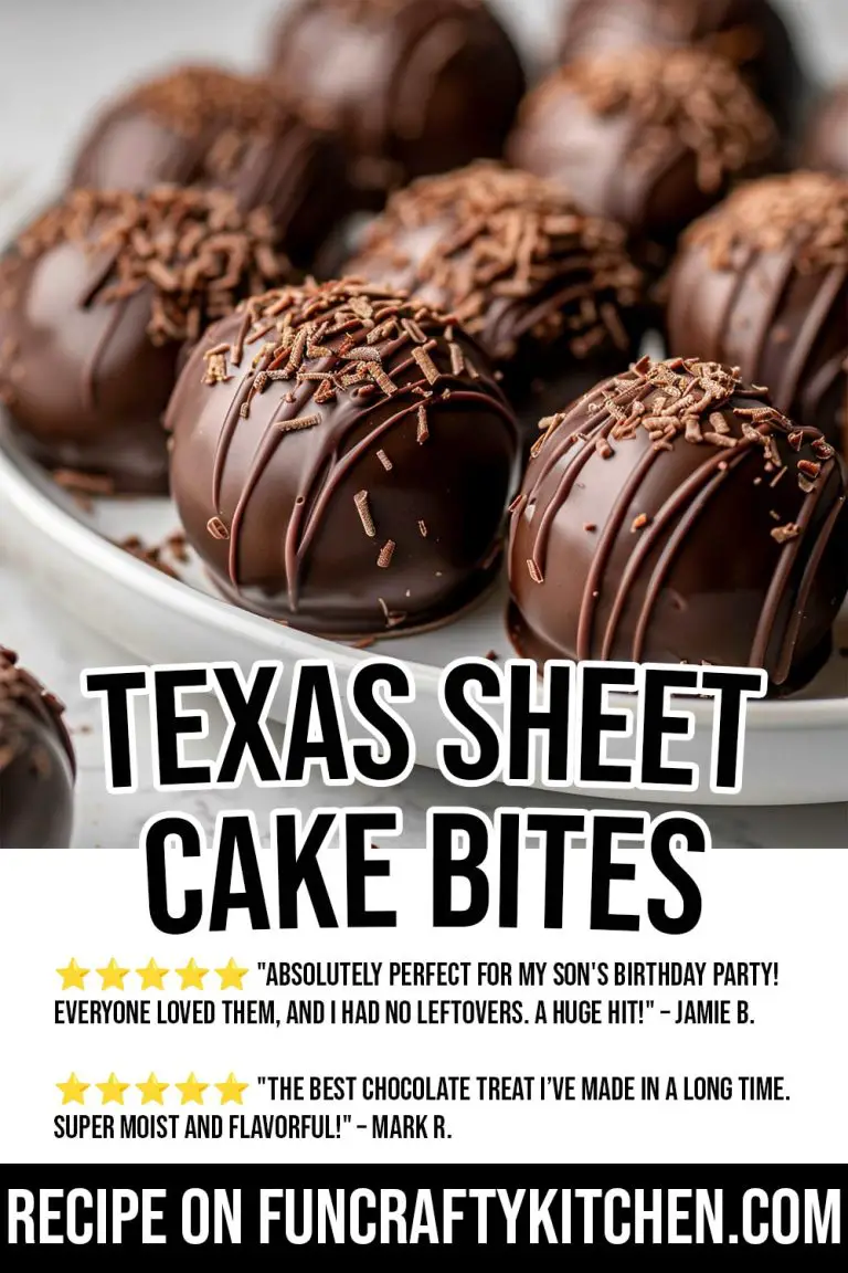 Texas Sheet Cake Bites - FunCraftyKitchen