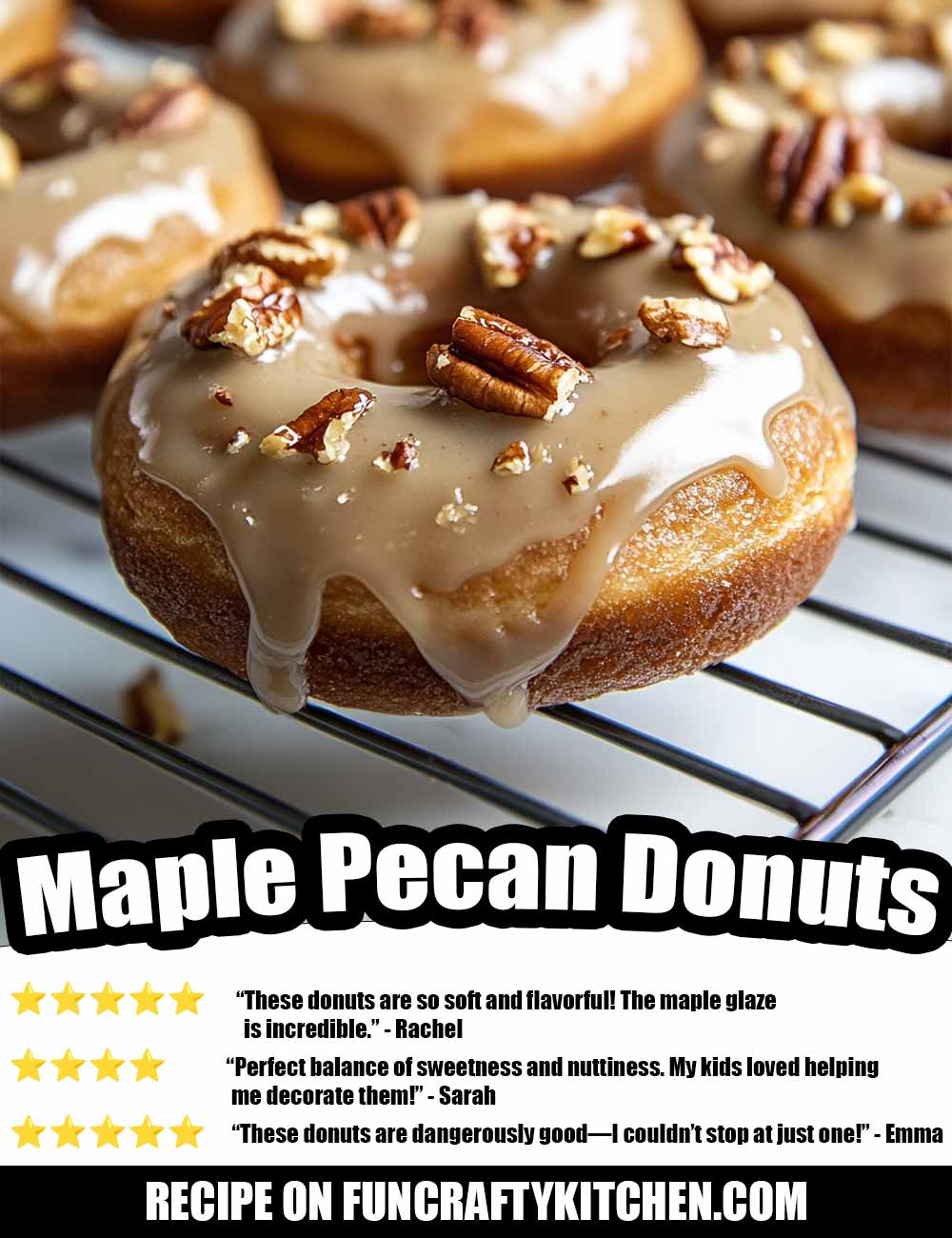 Maple Pecan Donuts - FunCraftyKitchen