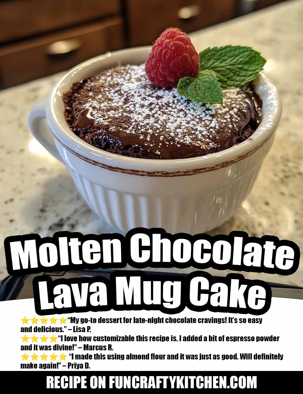Molten Chocolate Lava Mug Cake - FunCraftyKitchen