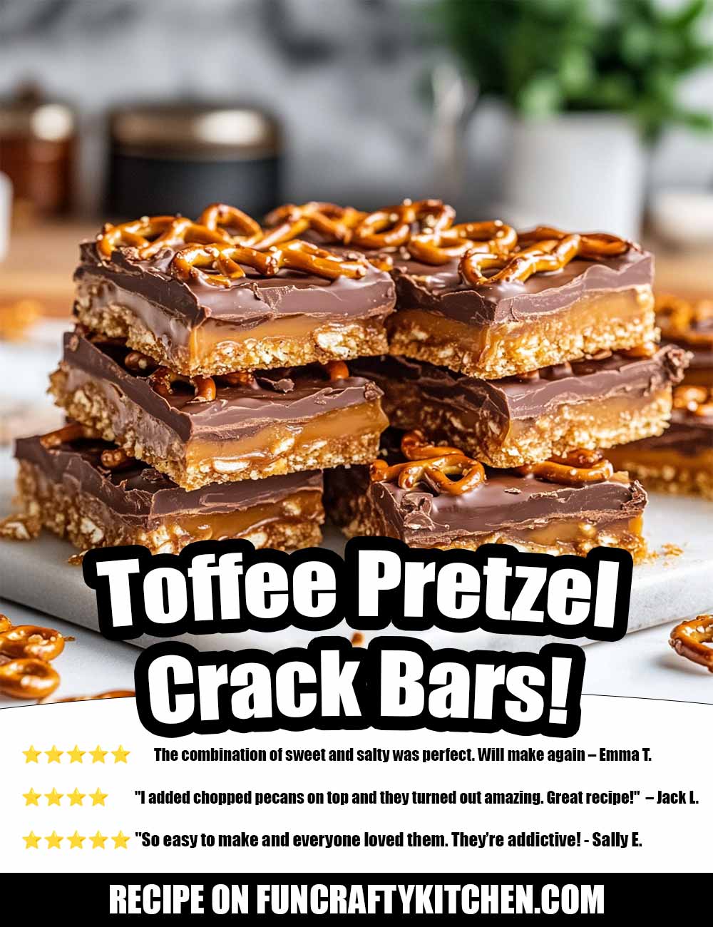 Toffee Pretzel Crack Bars! - FunCraftyKitchen