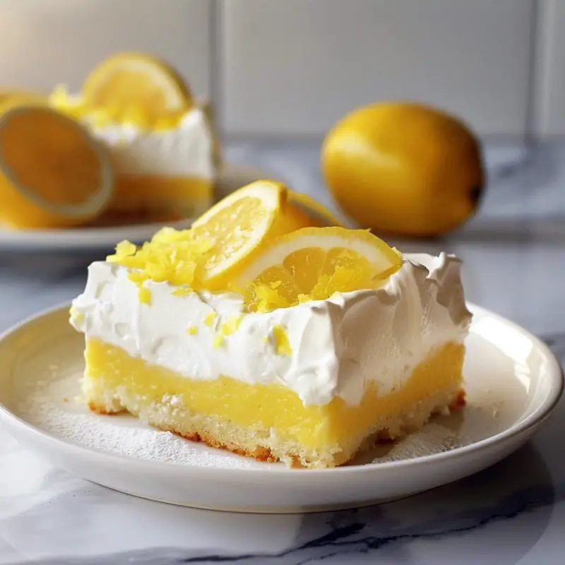 Lemon Pudding Poke Cake - FunCraftyKitchen