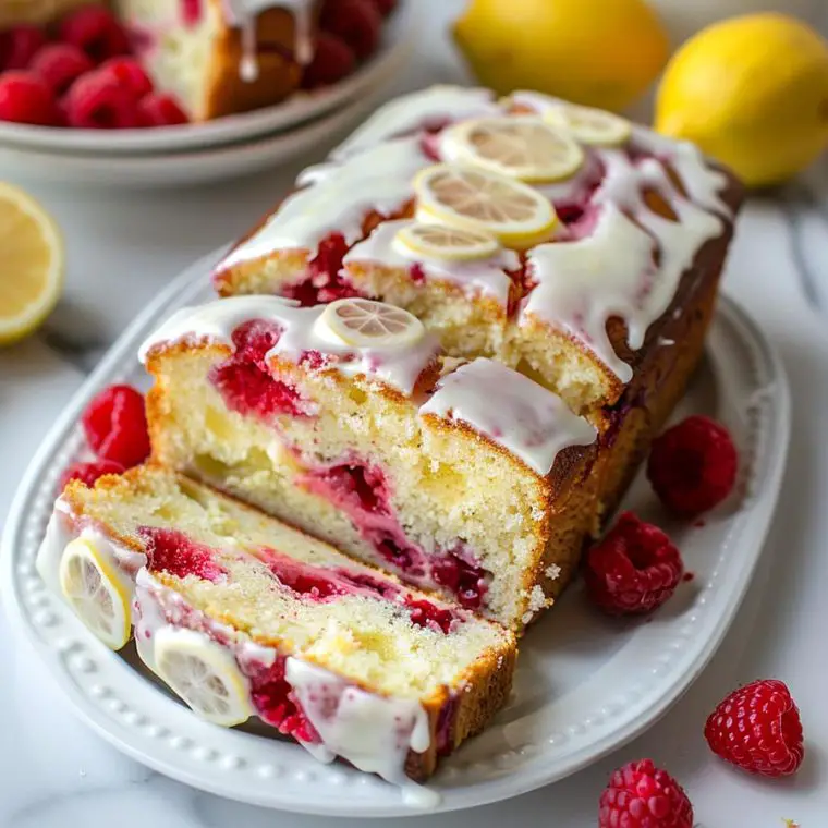 Raspberry Lemon Pound Cake - FunCraftyKitchen