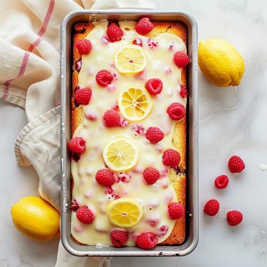 Raspberry Lemon Pound Cake - FunCraftyKitchen