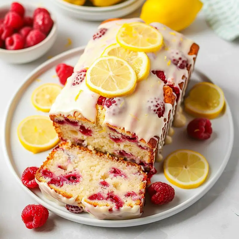 Raspberry Lemon Pound Cake - FunCraftyKitchen