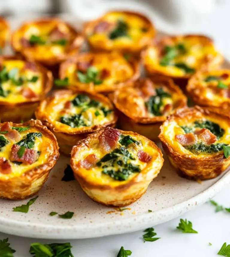 Mini Quiches with Spinach and Bacon - FunCraftyKitchen