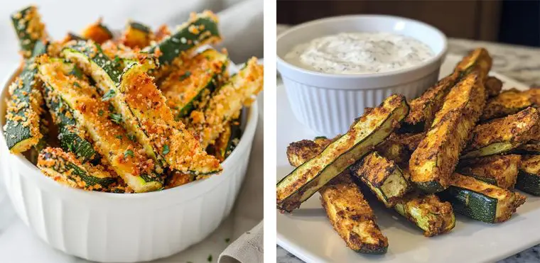 Crispy Zucchini Fries with Homemade Ranch Dip - FunCraftyKitchen