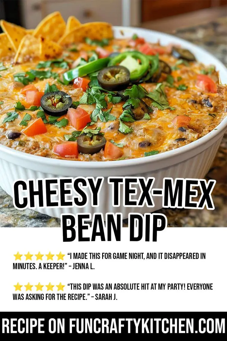 Cheesy Tex-Mex Bean Dip - FunCraftyKitchen