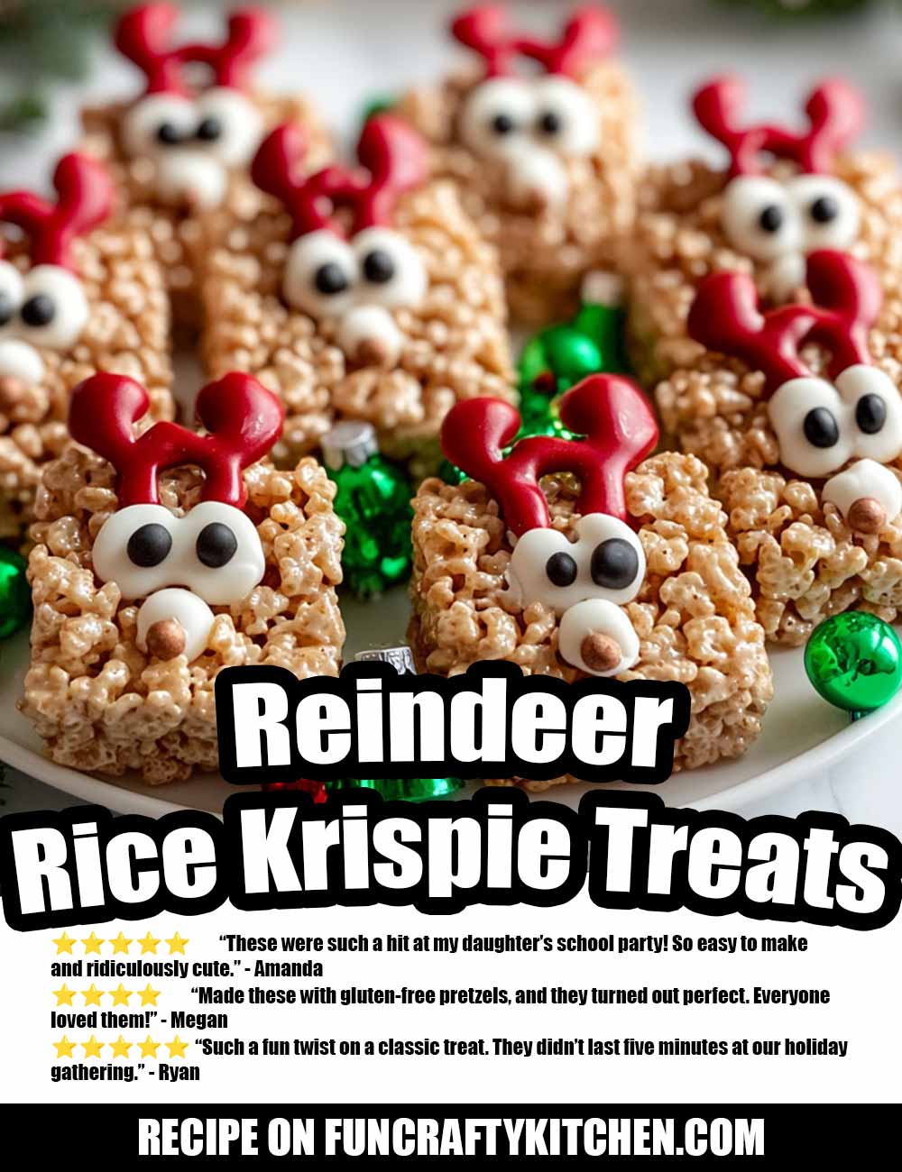 Reindeer Rice Krispie Treats - FunCraftyKitchen