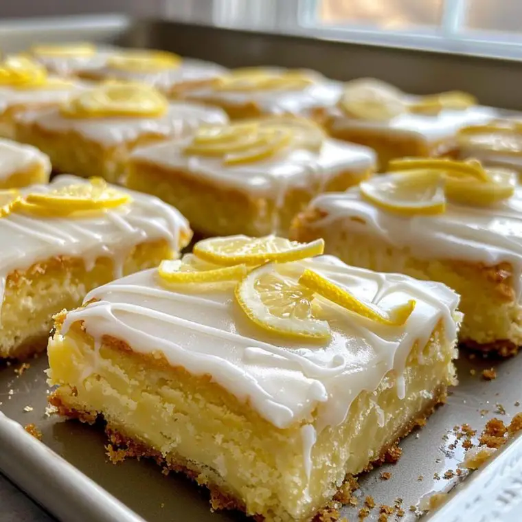 Zingy Lemon Bakewell Bars - FunCraftyKitchen