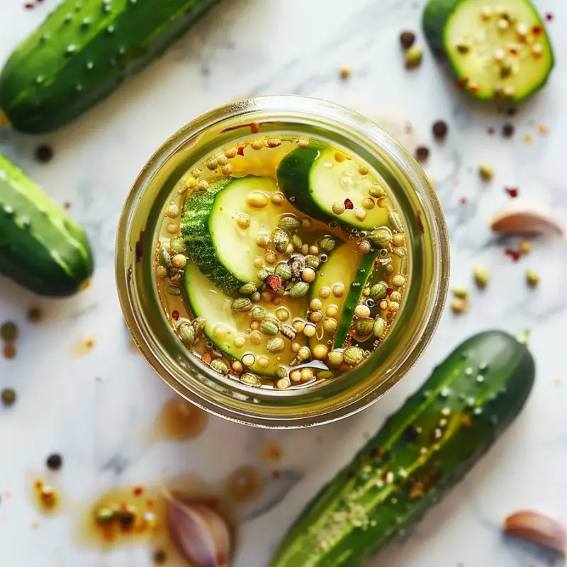 Sweet & Spicy Pickled Cucumbers - FunCraftyKitchen