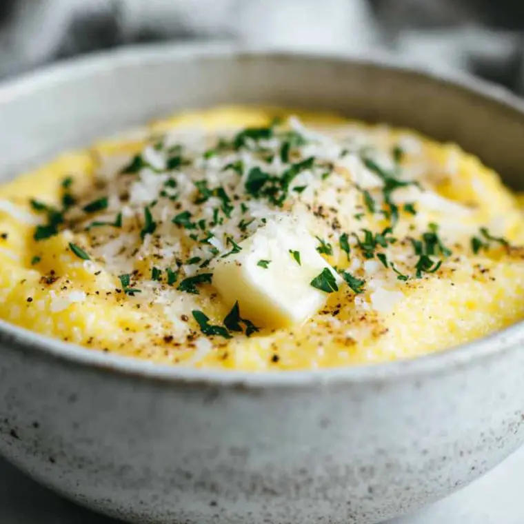 Creamy Polenta with Garlic and Parmesan - FunCraftyKitchen