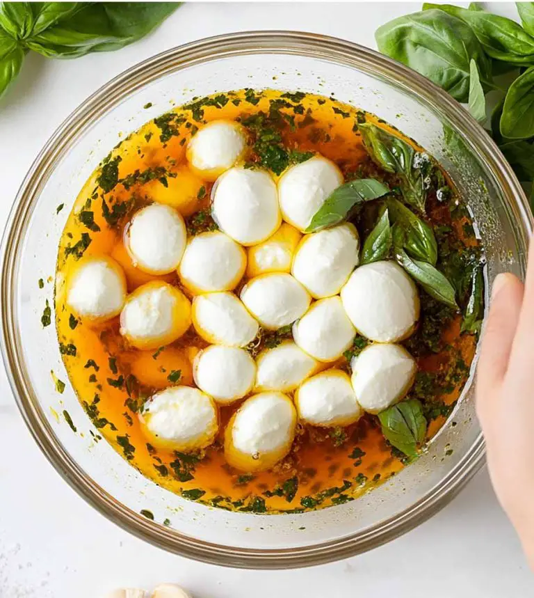 Marinated Mozzarella Balls with Fresh Basil - FunCraftyKitchen