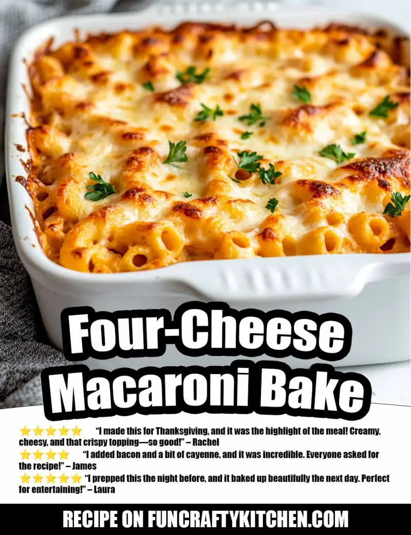 Four-Cheese Macaroni Bake - FunCraftyKitchen