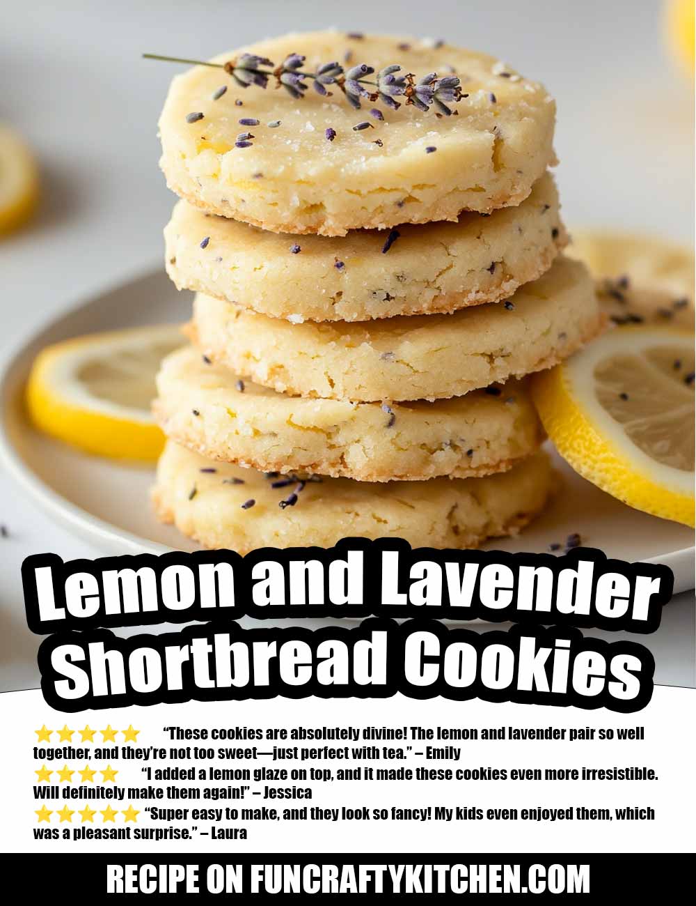 Lemon and Lavender Shortbread Cookies - FunCraftyKitchen