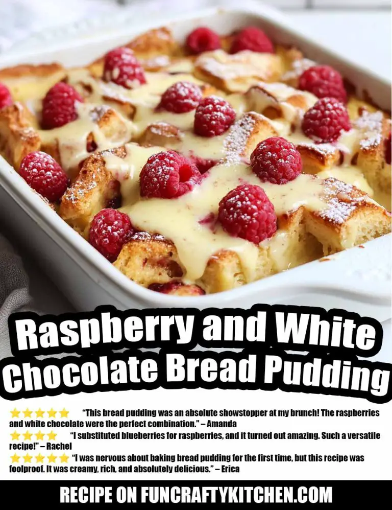Raspberry and White Chocolate Bread Pudding - FunCraftyKitchen
