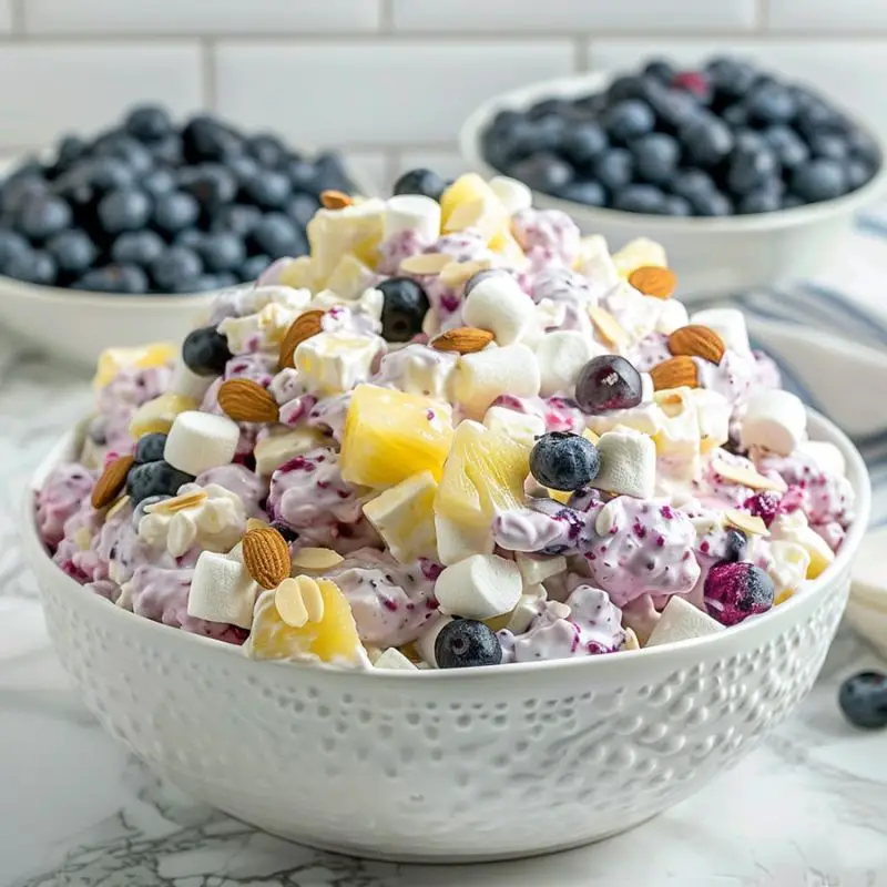 Blueberry Fluff Salad - FunCraftyKitchen