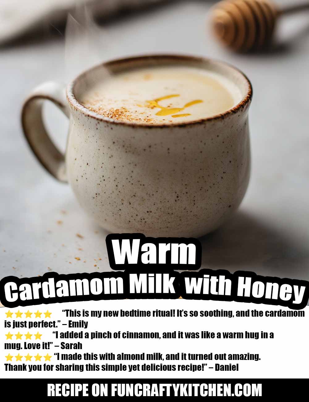 Warm Cardamom Milk with Honey - FunCraftyKitchen