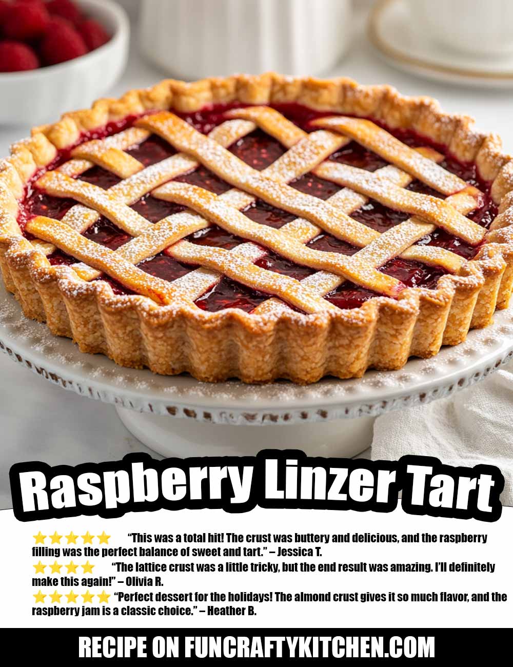 Raspberry Linzer Tart - FunCraftyKitchen