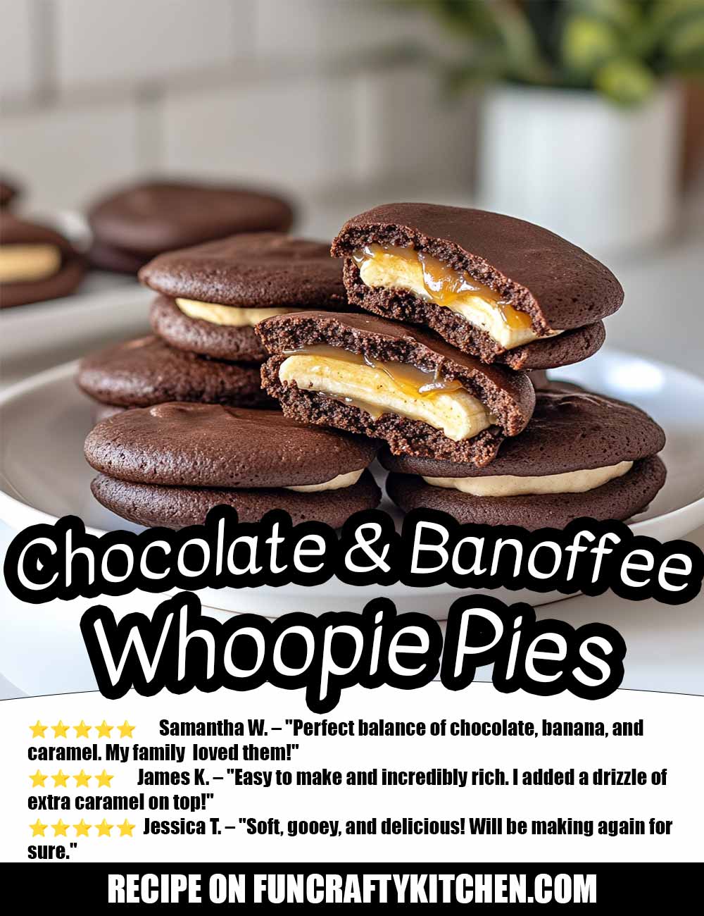 Chocolate & Banoffee Whoopie Pies - FunCraftyKitchen