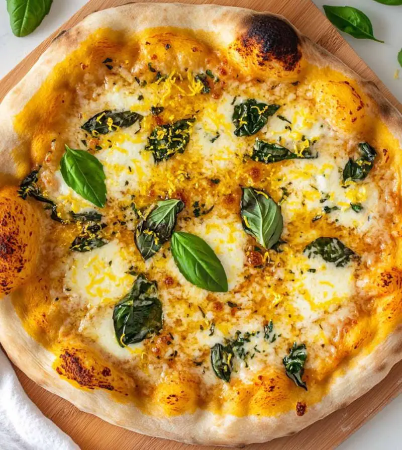 3 Cheese Lemon Basil Pizza - FunCraftyKitchen