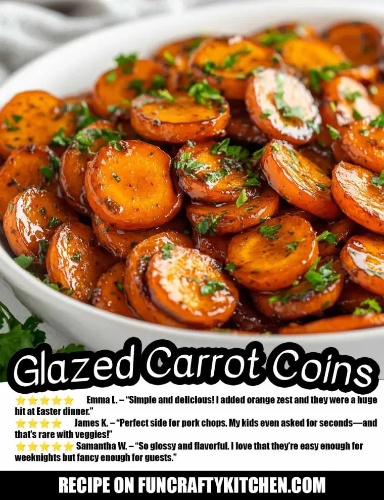Glazed Carrot Coins - FunCraftyKitchen