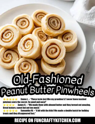 Old-Fashioned Peanut Butter Pinwheels - FunCraftyKitchen