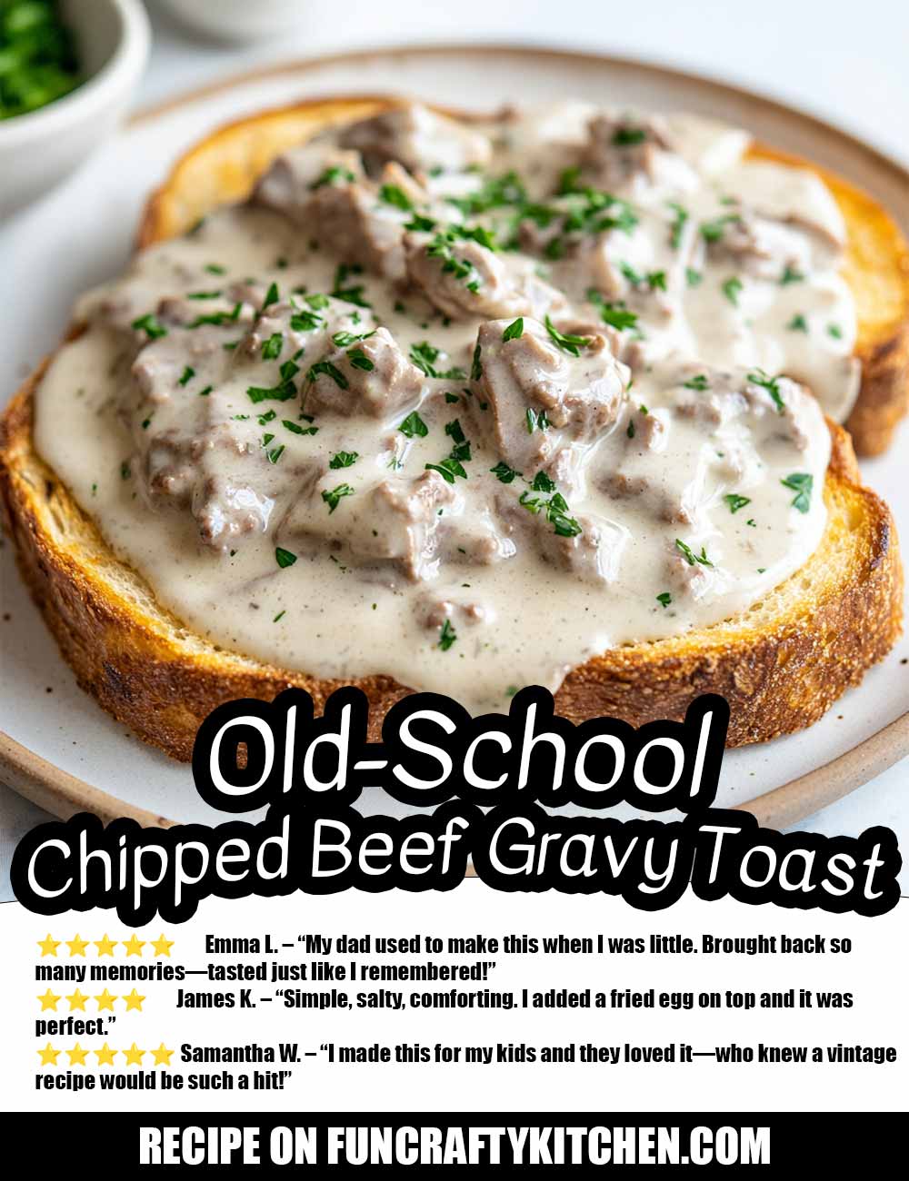 Old-School Chipped Beef Gravy Toast - FunCraftyKitchen
