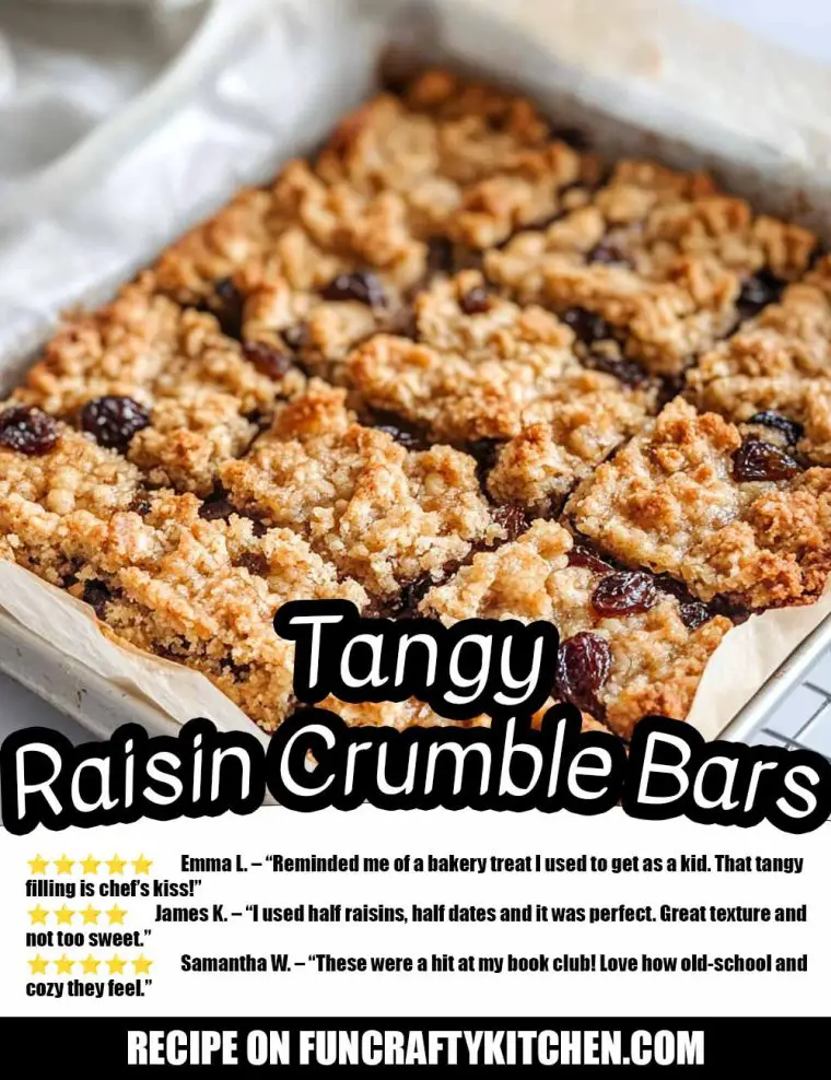 Tangy Raisin Crumble Bars - FunCraftyKitchen