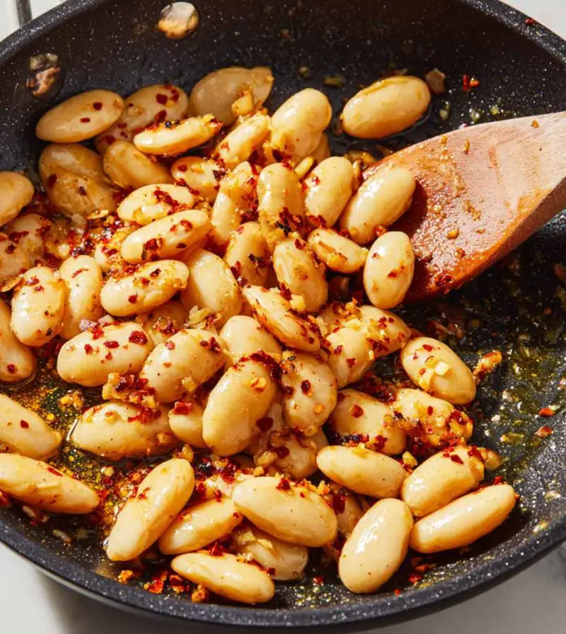 Chili Crisp Butter Beans on Toast - FunCraftyKitchen
