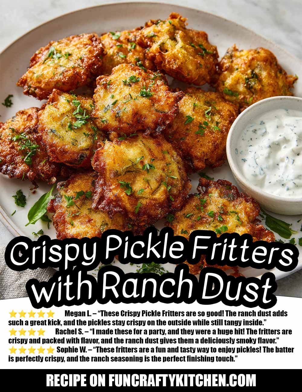 Crispy Pickle Fritters with Ranch Dust - FunCraftyKitchen