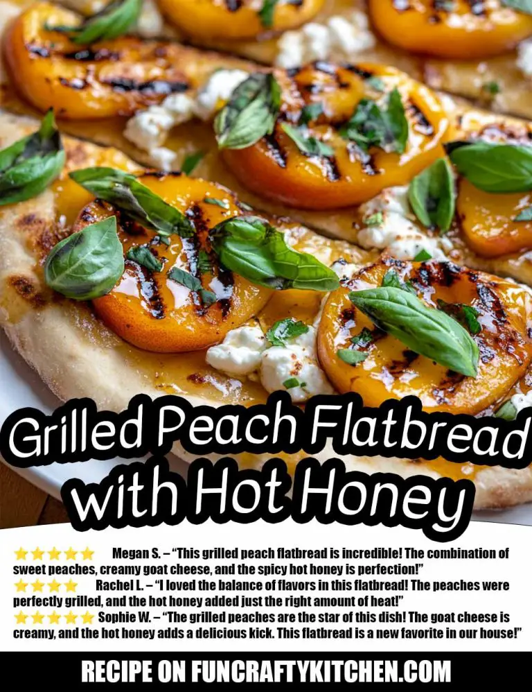 Grilled Peach Flatbread with Hot Honey - FunCraftyKitchen