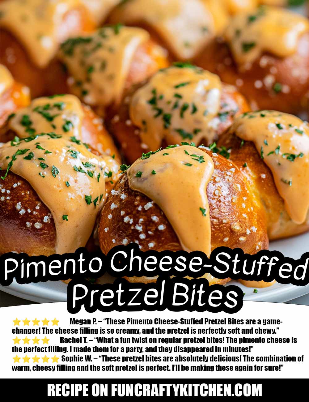 Pimento Cheese-Stuffed Pretzel Bites - FunCraftyKitchen