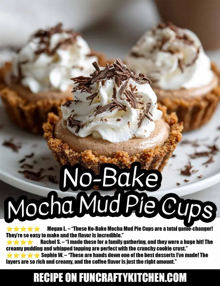No-Bake Mocha Mud Pie Cups - FunCraftyKitchen