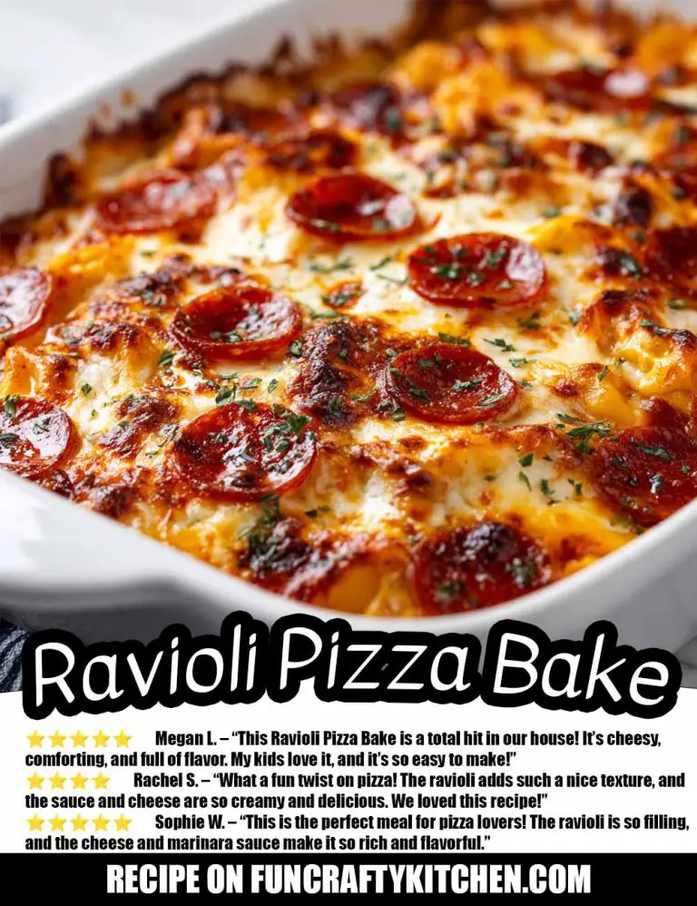 Ravioli Pizza Bake - FunCraftyKitchen