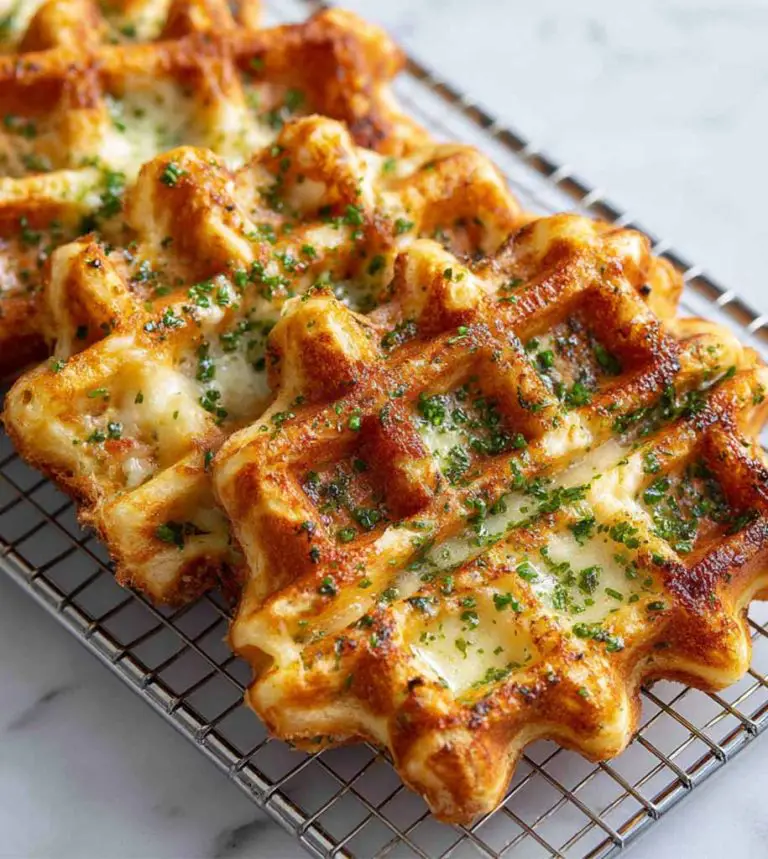 Cheesy Garlic Bread Waffles - FunCraftyKitchen