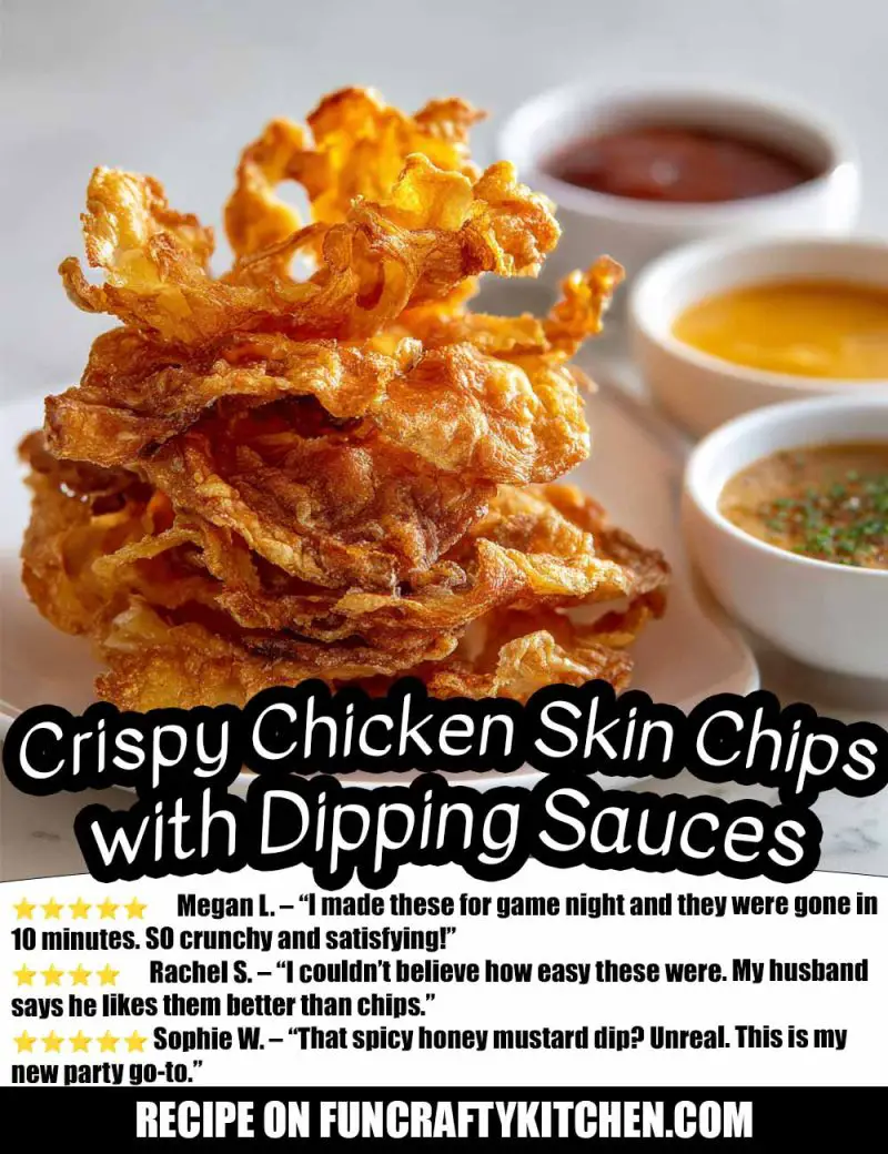 Crispy Chicken Skin Chips with Dipping Sauces - FunCraftyKitchen